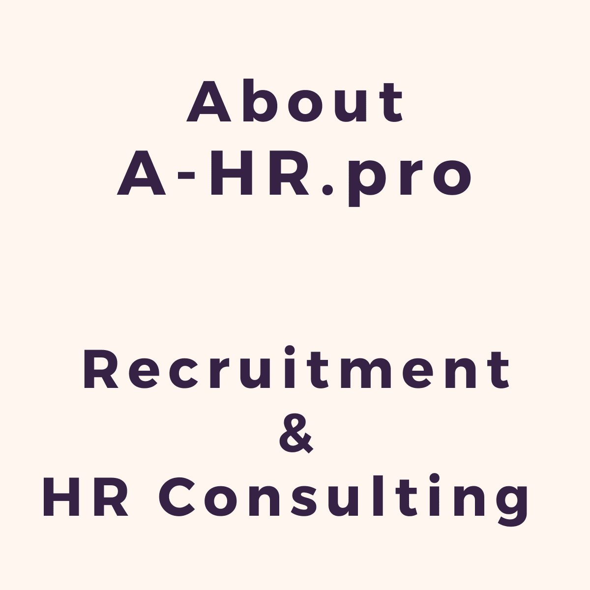 About A-HR | Professional HR Services